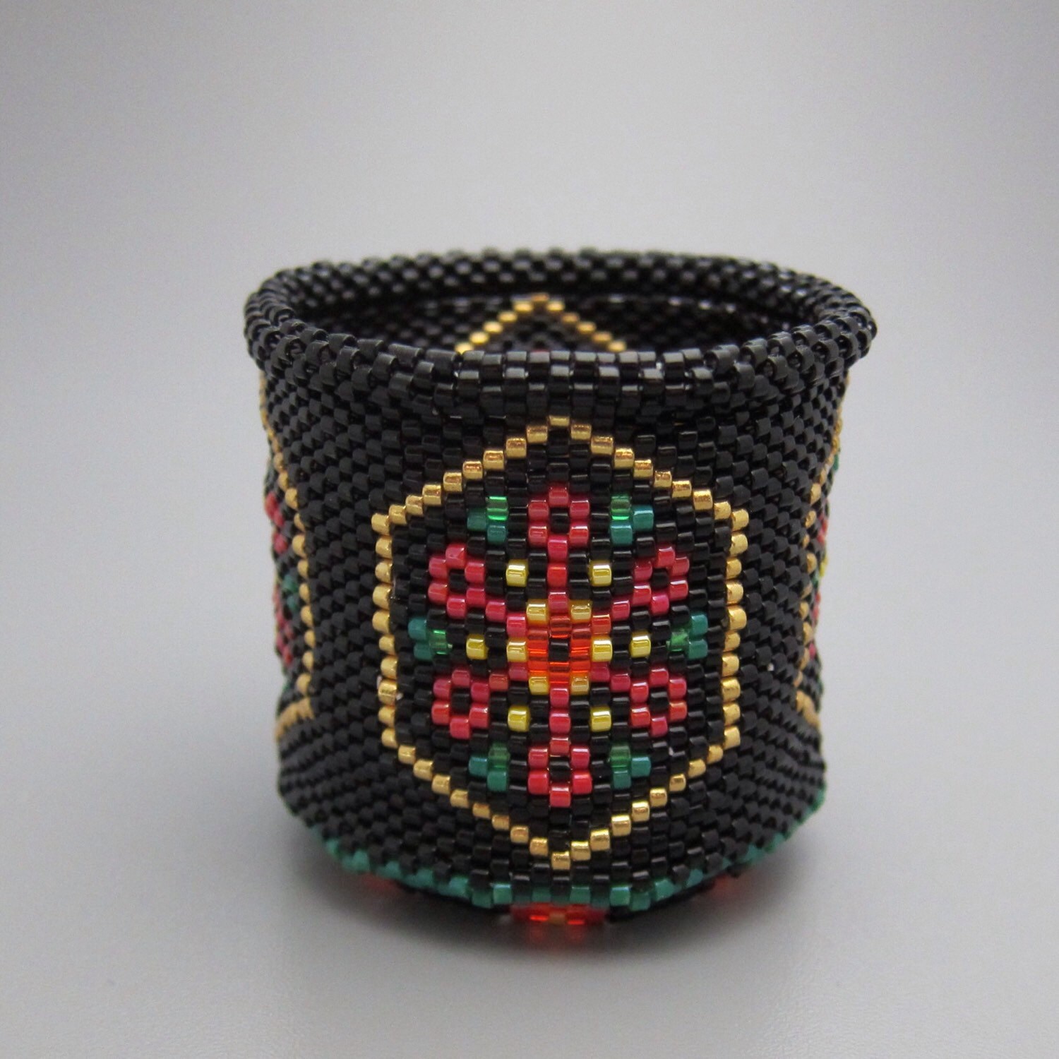 Christmas Pattern Beaded Basket Collectible Basket Bead Art Beadweaving ...