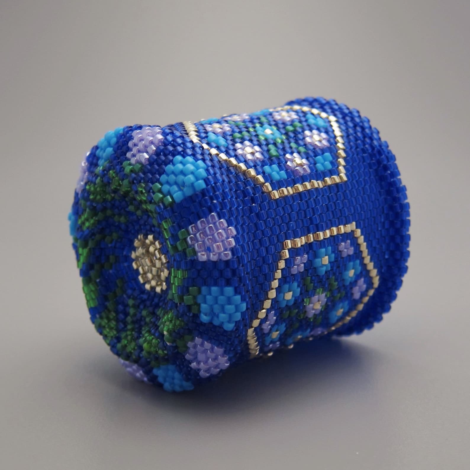 Blue Shield - Beaded Basket - Collectible Basket - Bead Art ...