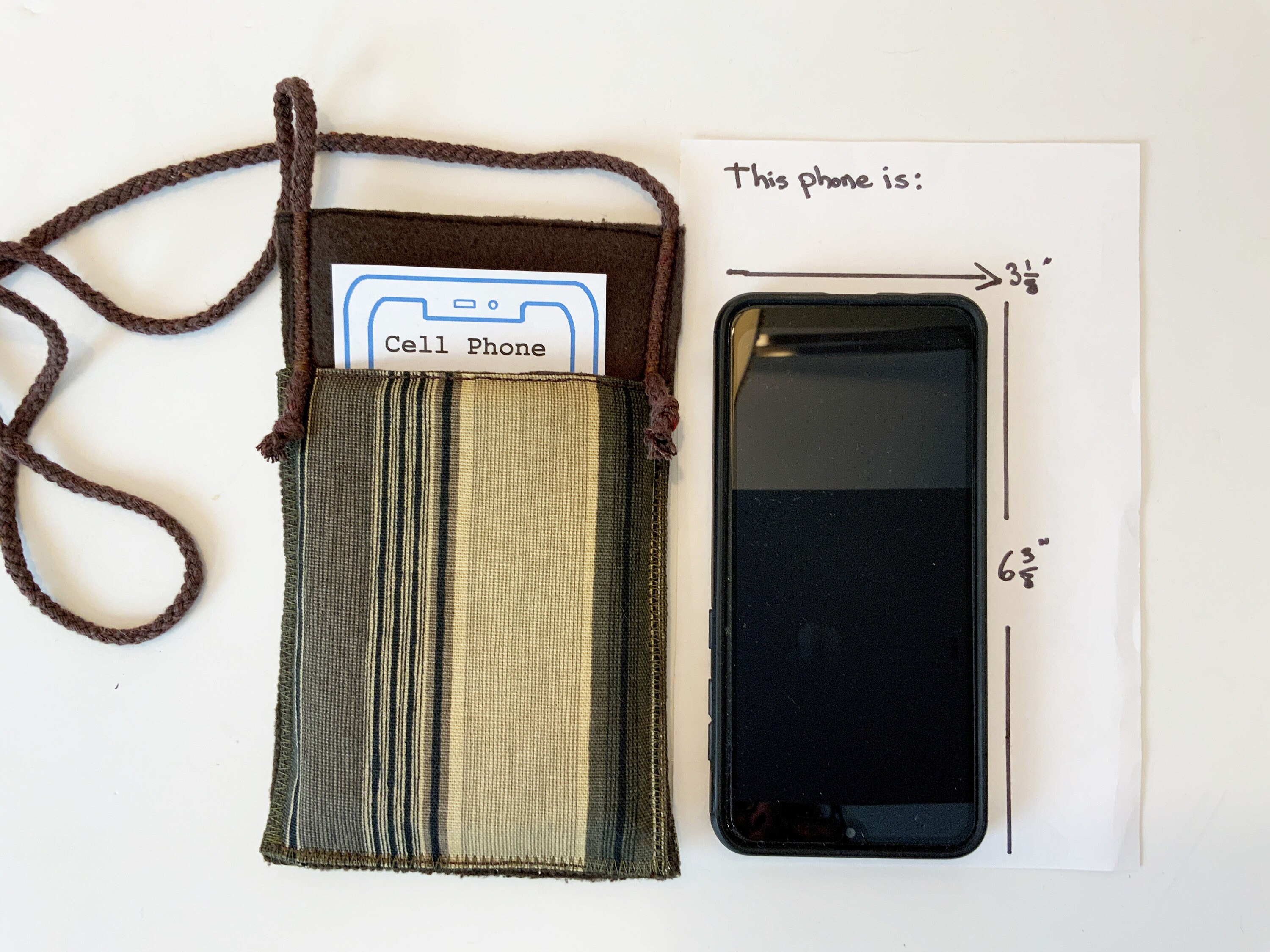 Cell Phone Carrier Necklace Lanyard Padded Fabric Phone Pouch Cell ...