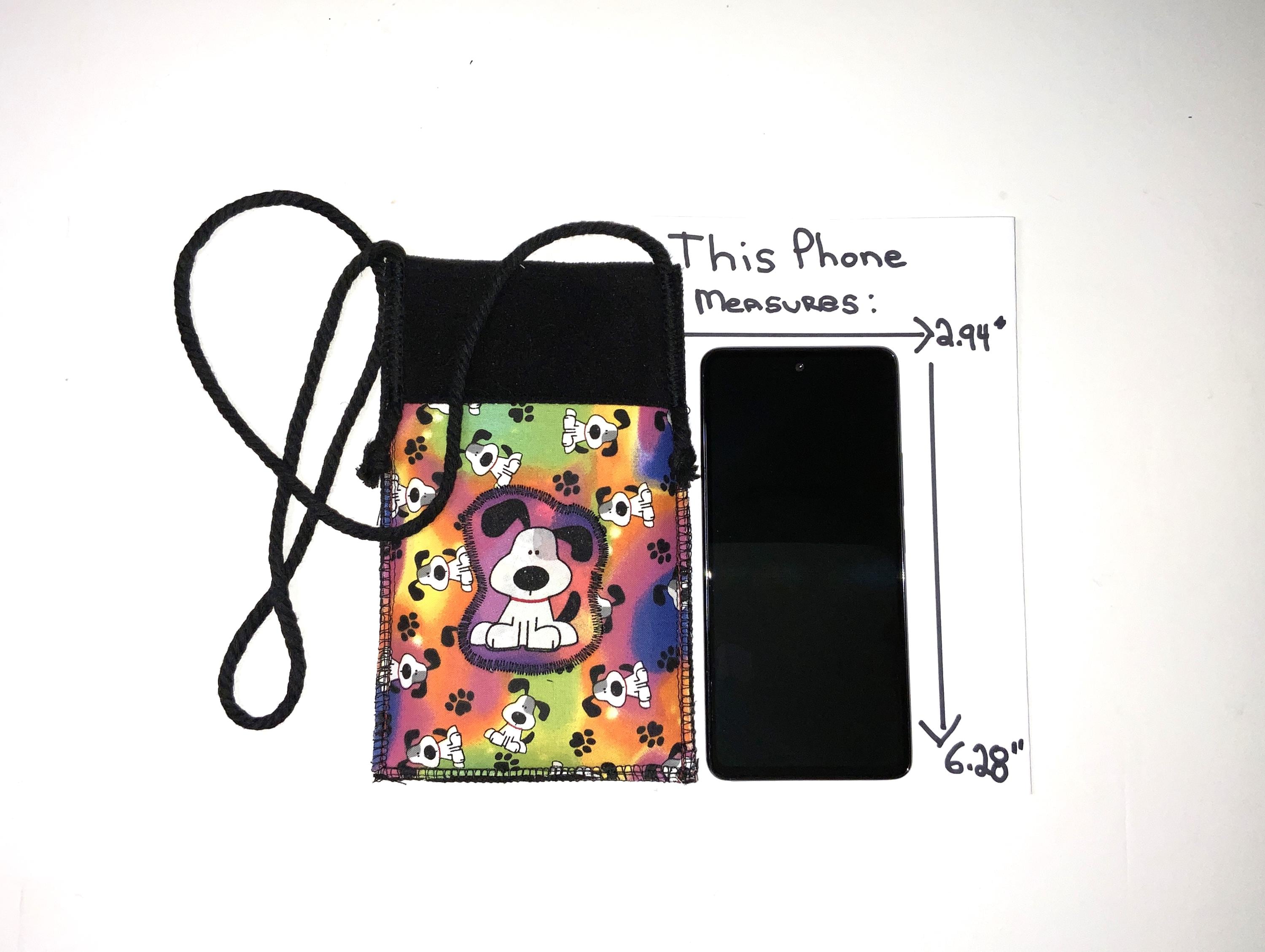 Padded Fabric Cell Phone Necklace Pouch: Hands-free Lanyard Choice of ...