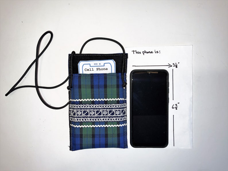 Cell Phone Carrier Necklace Lanyard Padded Fabric Phone Pouch - Etsy