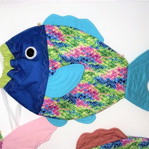 Fish Shaped Drawstring Shoulder Bag Large 14-inch Body Choice of 2 ...