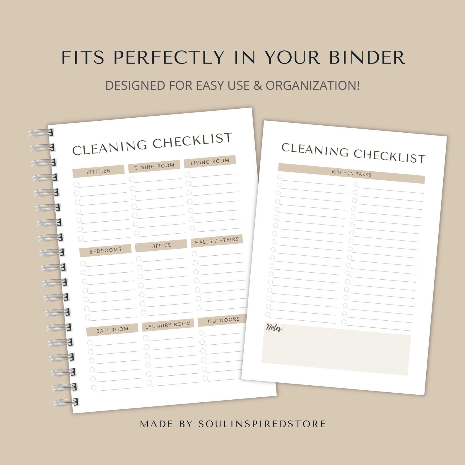Room-by-room Cleaning Checklist | Printable Planner PDF in 4 Sizes ...