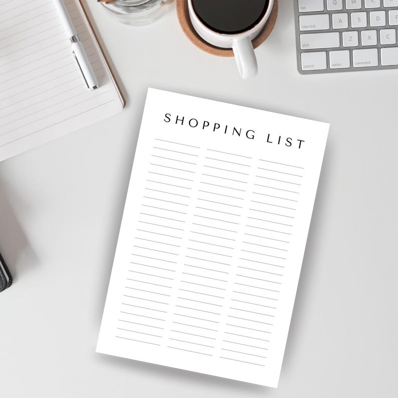 Printable Shopping List | Weekly Grocery Planner | 9 Layouts | A4 A5 US ...