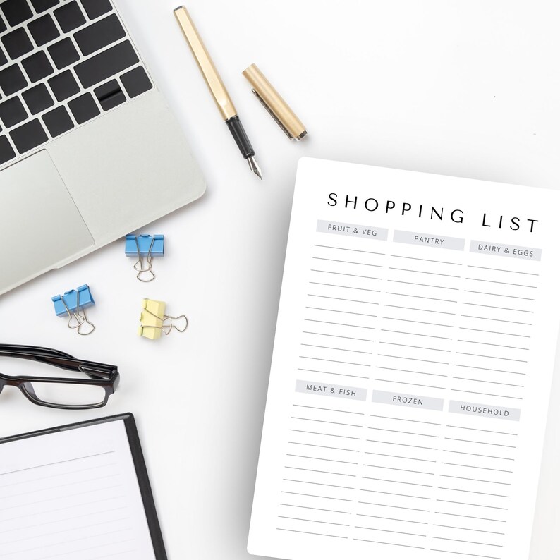 Printable Shopping List | Weekly Grocery Planner | 9 Layouts | A4 A5 US ...