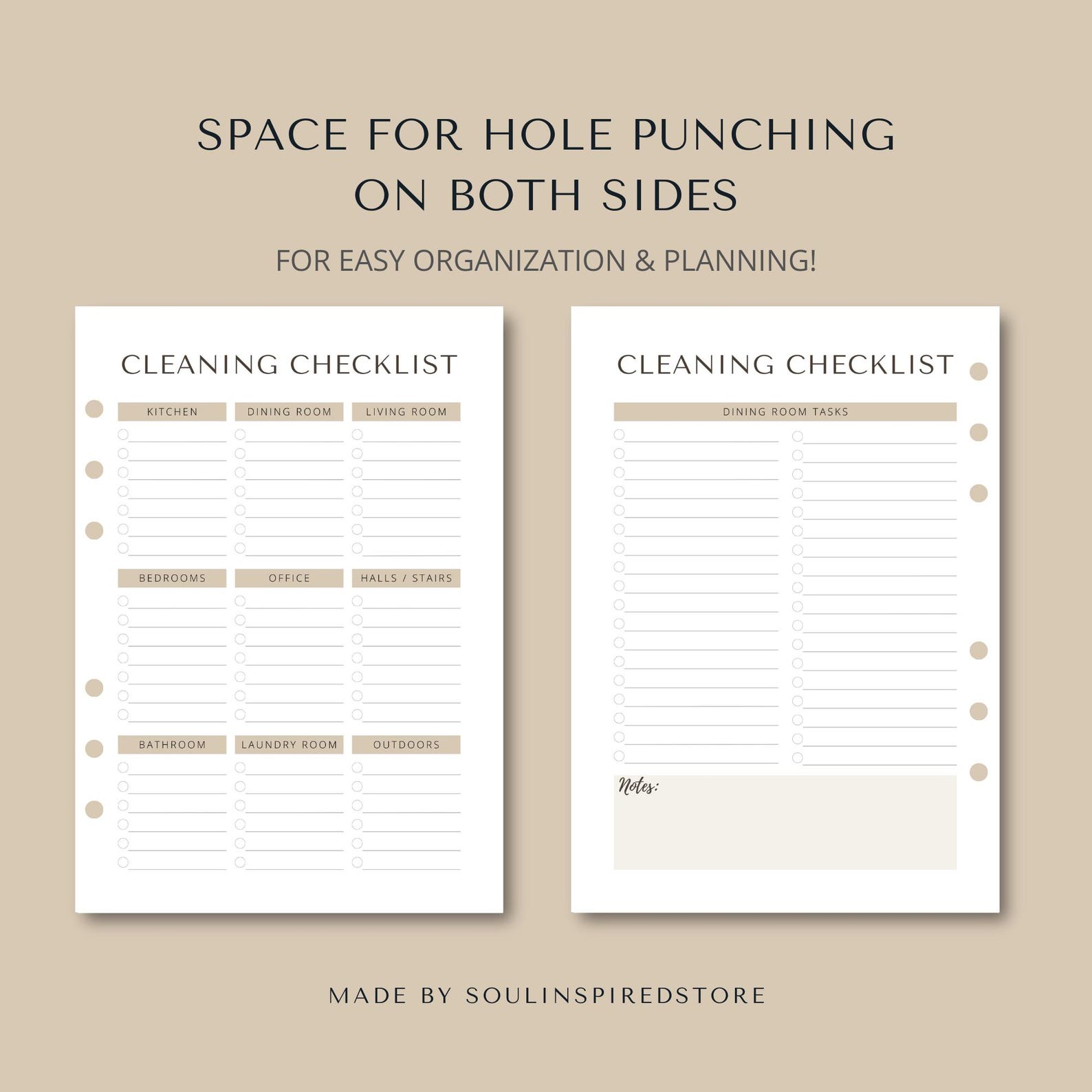 Room-by-room Cleaning Checklist | Printable Planner PDF in 4 Sizes ...