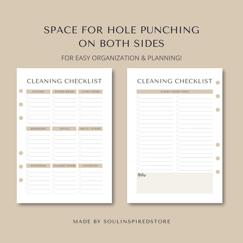Room-by-room Cleaning Checklist | Printable Planner PDF in 4 Sizes ...