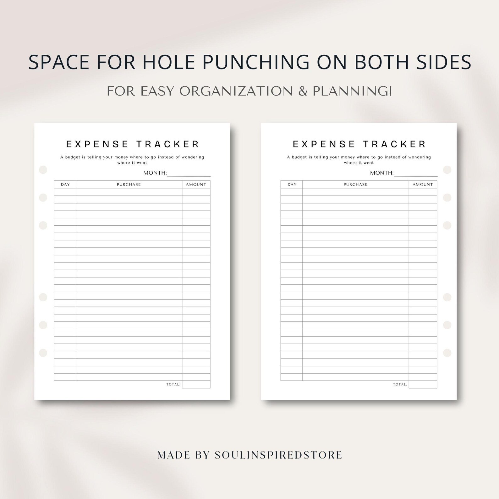 Printable Expense Tracker | Budget Spreadsheet | Daily & Weekly ...