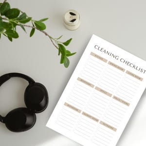 Room-by-room Cleaning Checklist | Printable Planner PDF in 4 Sizes ...