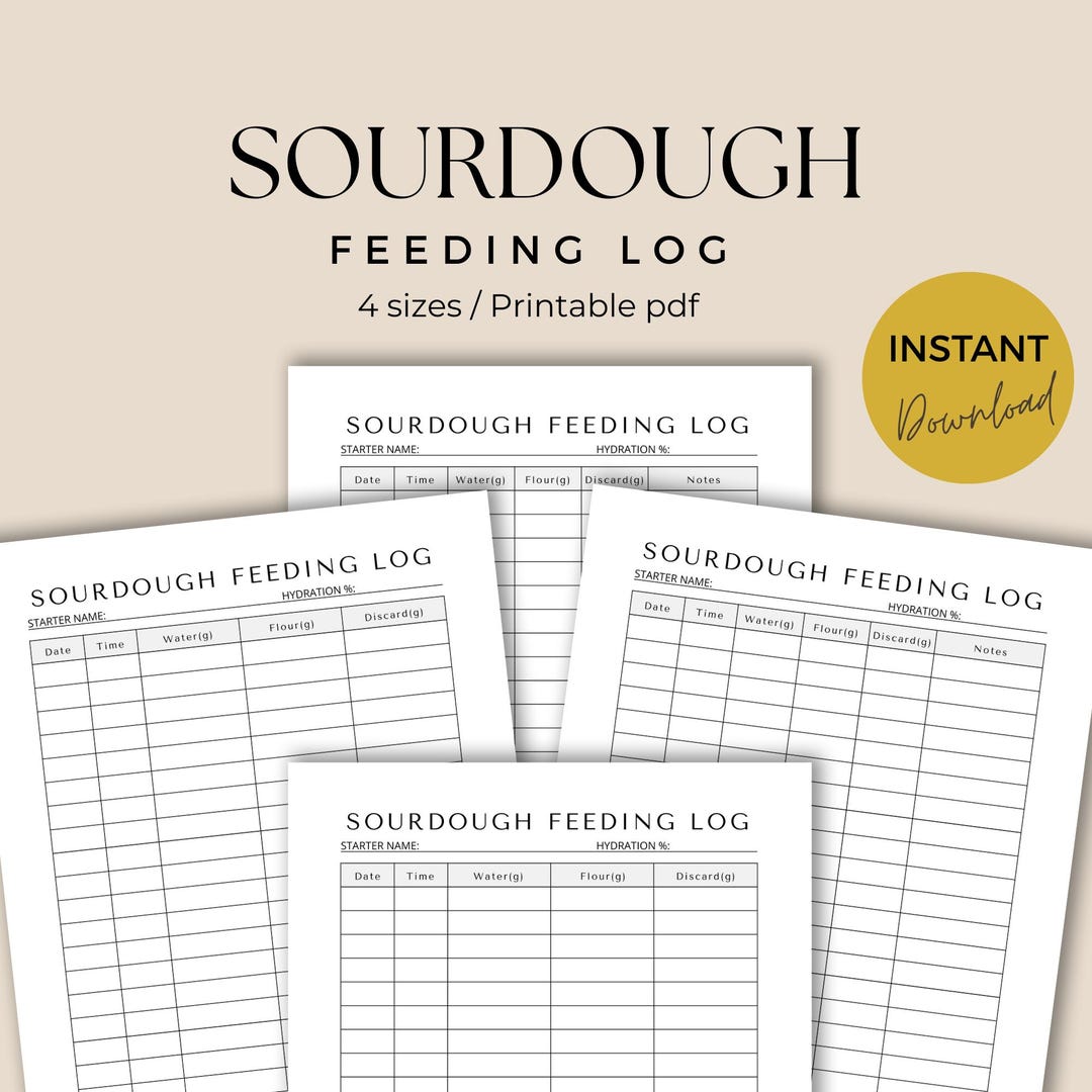 Sourdough Starter Feeding Log – Bread Baking Schedule & Notes PDF - Etsy