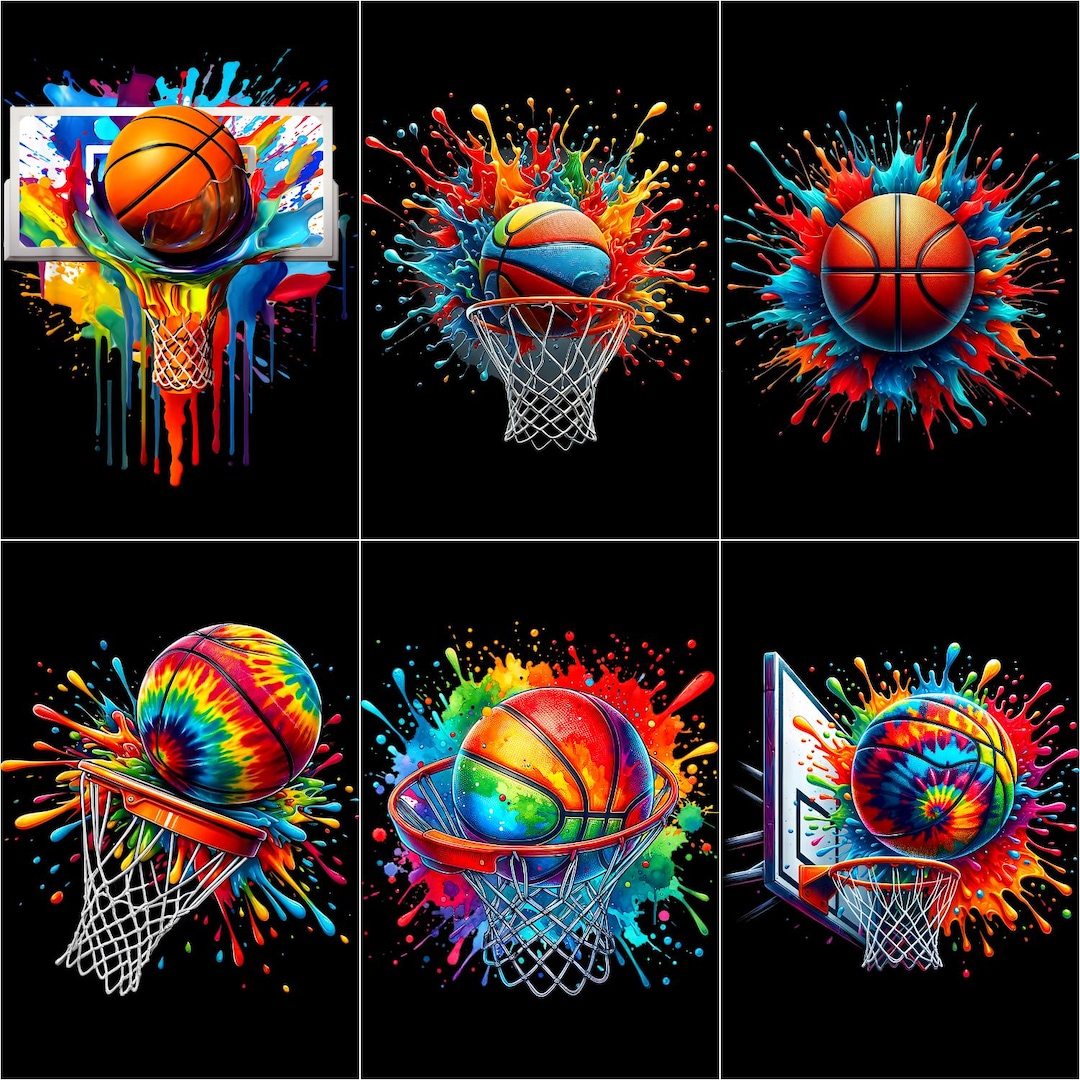 Basketball Splash PNG Designs Bundle, Vibrant and Colorful Graphics for ...