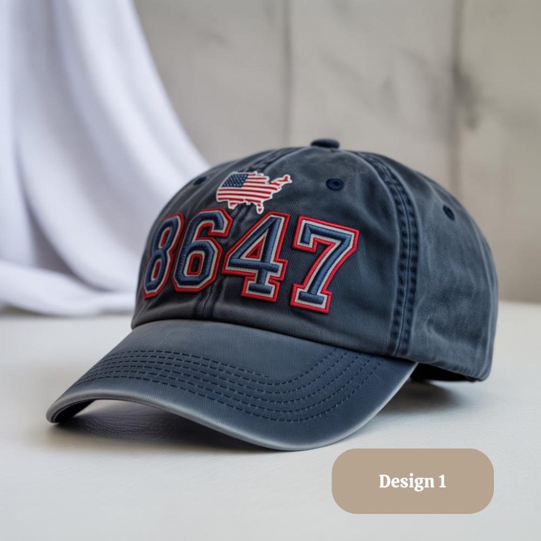 USA Map Flag 8647 Embroidered Hat – Patriotic Wash Hat or Baseball Cap ...