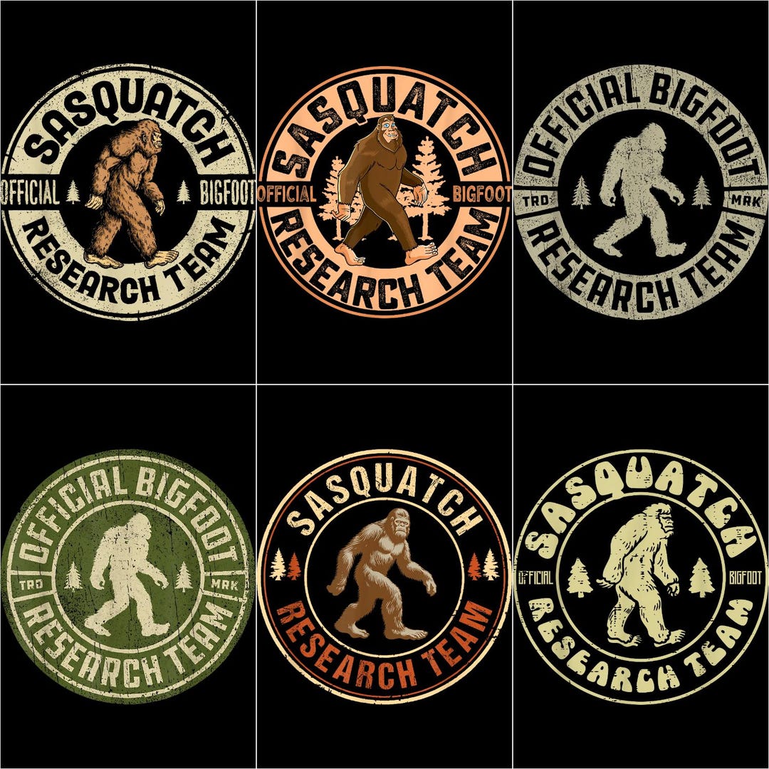 Sasquatch Research Team PNG Designs Bundle, Bigfoot-themed Graphics ...