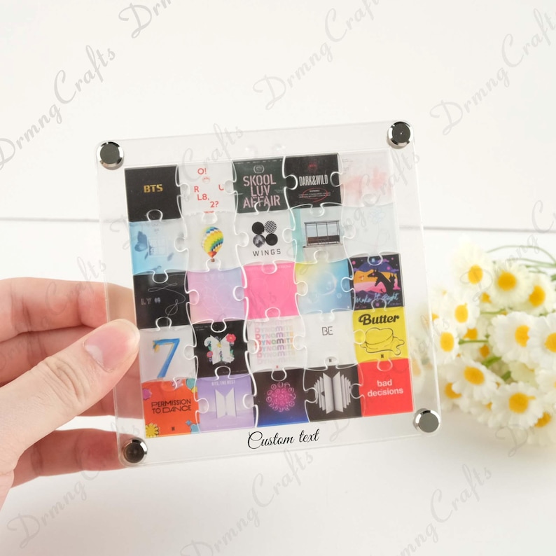 BTS Album Display Stand, Customizable With Name, Bangtan Album Puzzle ...