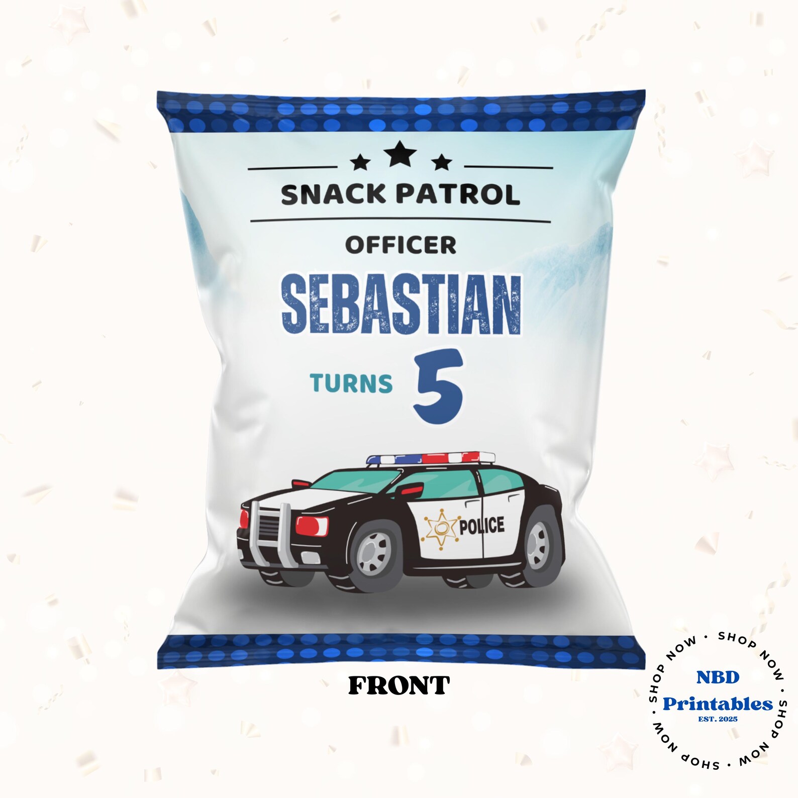 Editable Police Birthday Chip Bag Wrapper (digital Download) - Etsy
