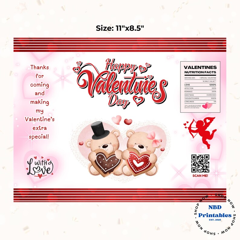 Editable Valentine’s Day Chip Bag Template | Kids School Valentine ...