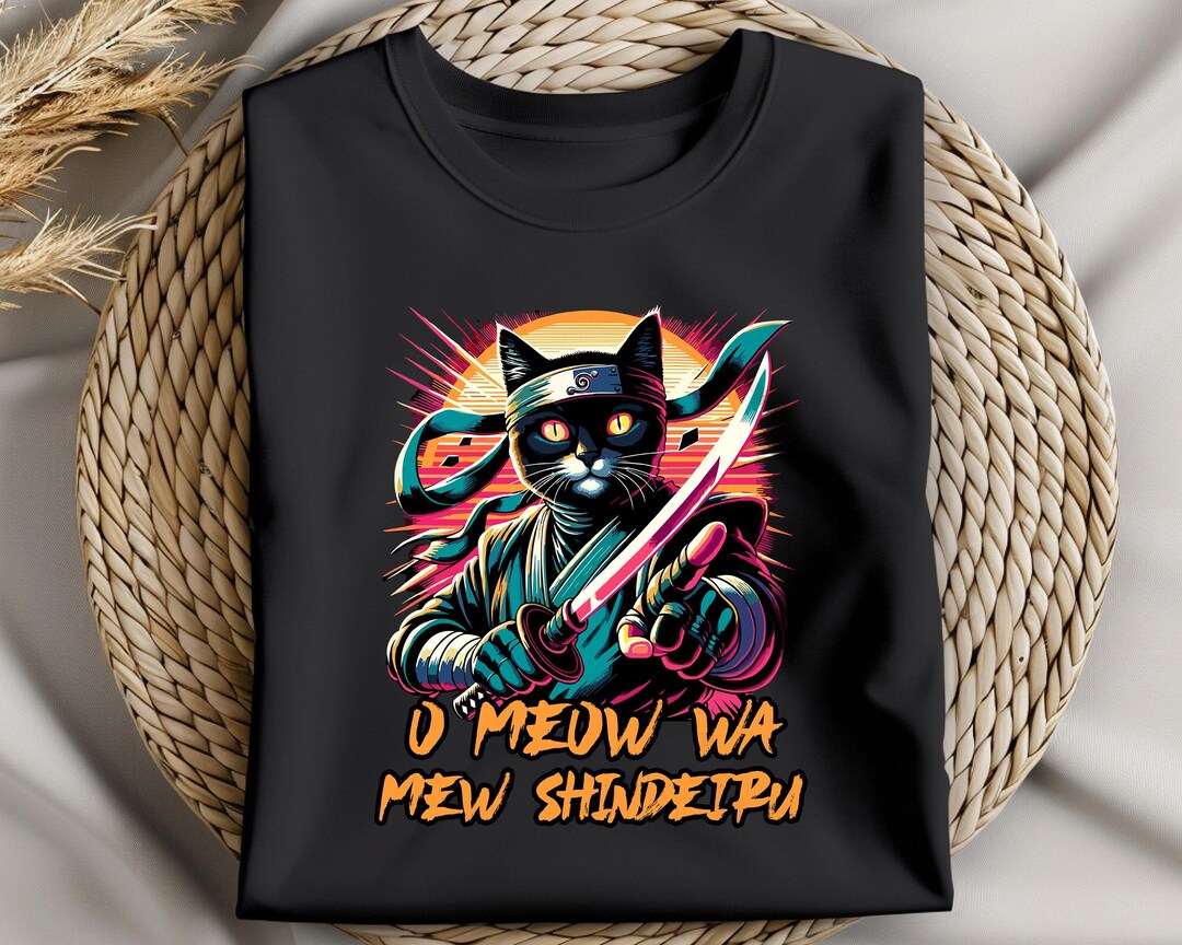 Samurai Cat T-shirt Design PNG, Japanese Warrior Cat PNG, Anime ...