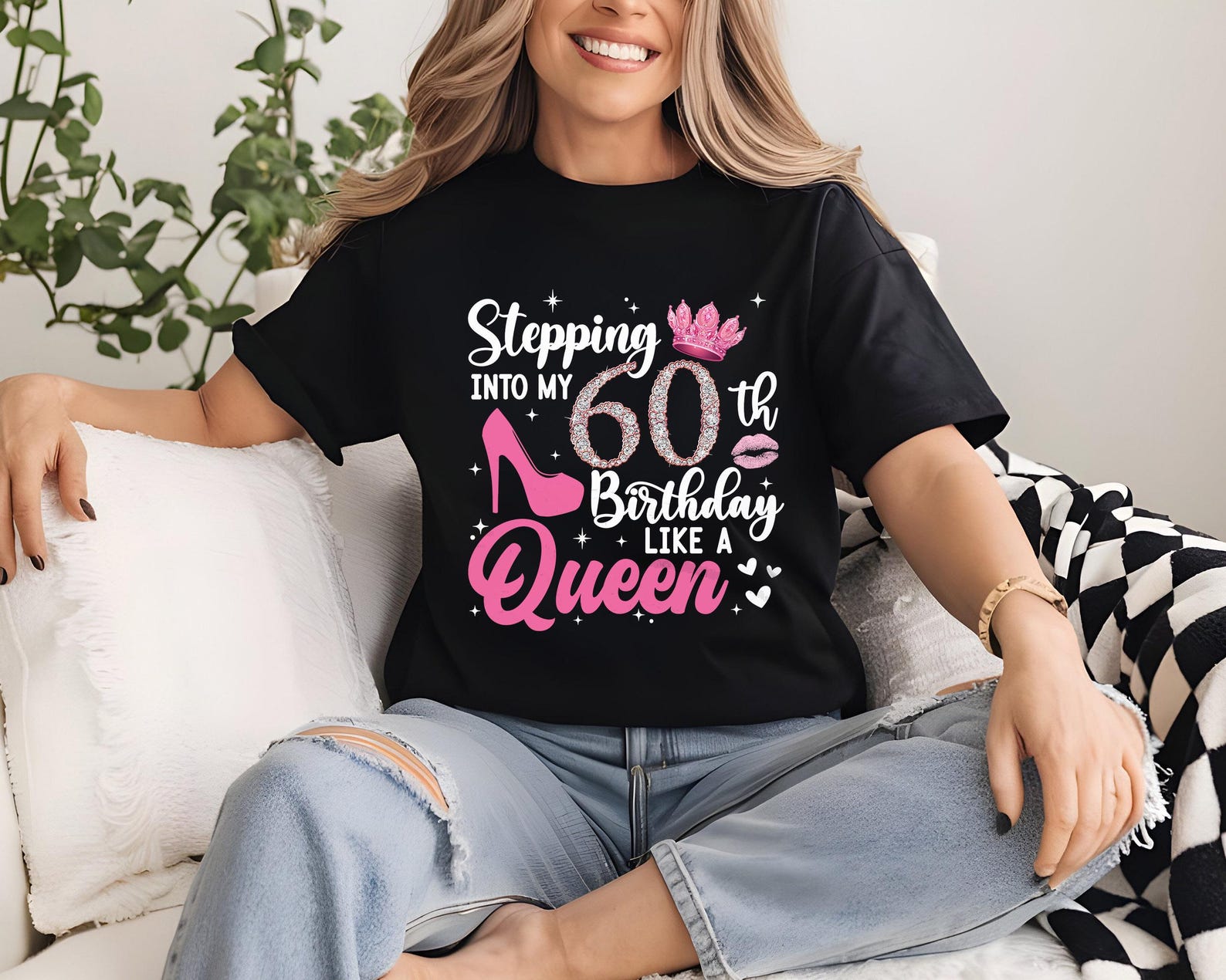 60th Birthday Queen PNG: Stepping Into Sixty Design (digital Download ...