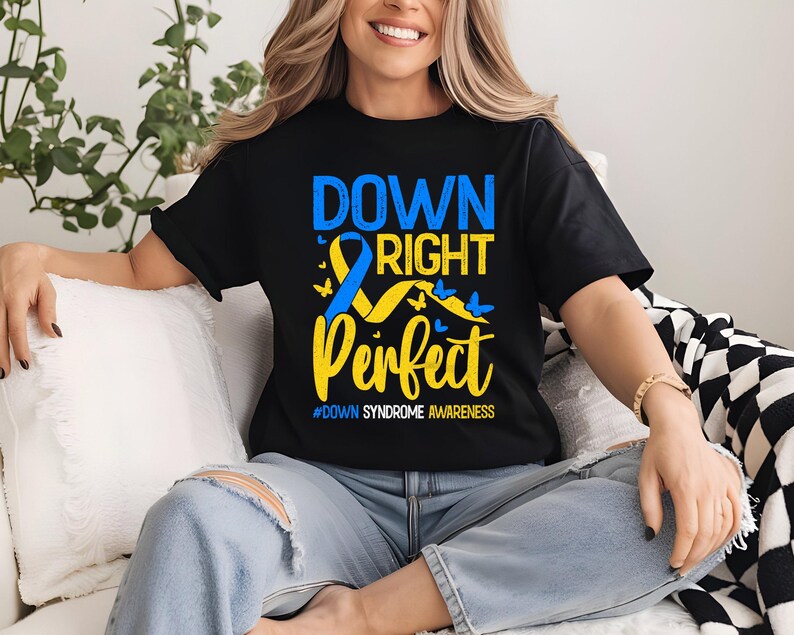 Down Right Perfect Svg Png, World Down Syndrome Day, Down Syndrome Awareness, Down Trisomy 21 ...