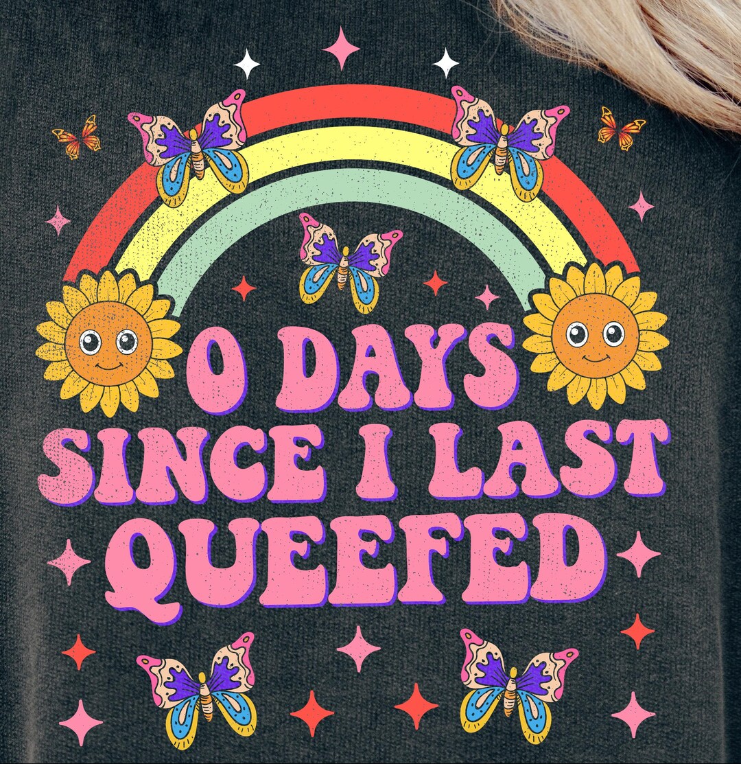 Inappropriate Shirt Svg Png, 0 Days Since I Last Queefed, Love Queefing ...