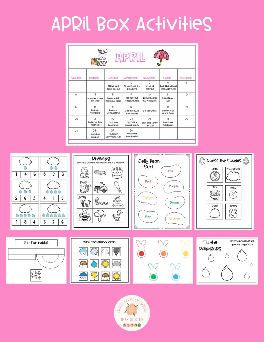 April Preschool Activity Box - Digital Download - Etsy