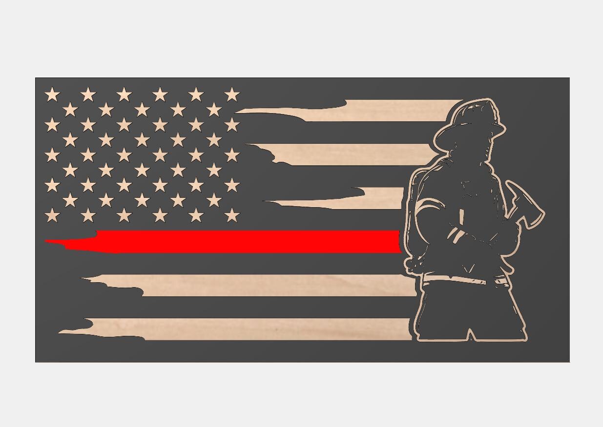 Tattered Fire Fighter Flag - SVG - Etsy