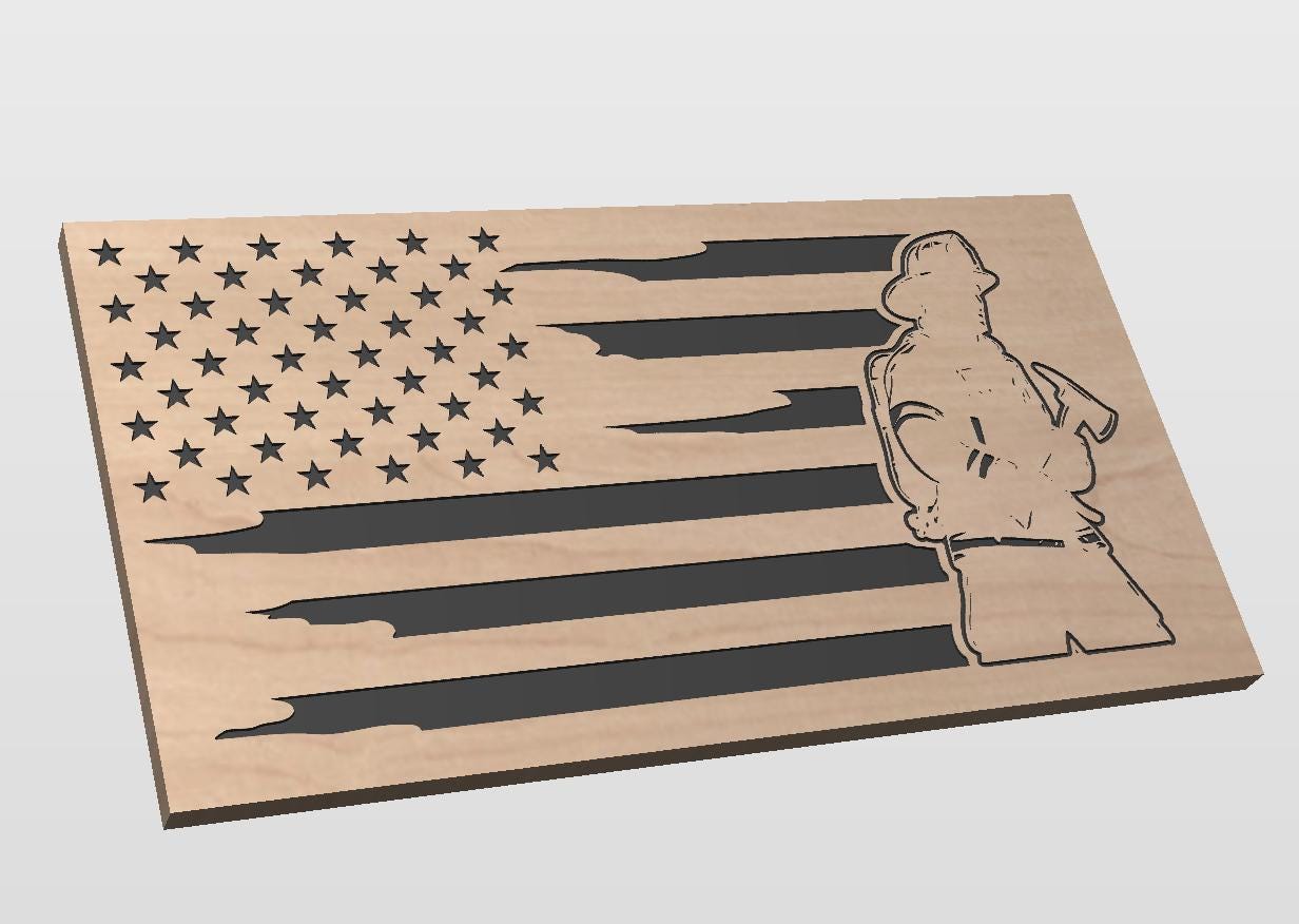 Tattered Fire Fighter Flag - SVG - Etsy