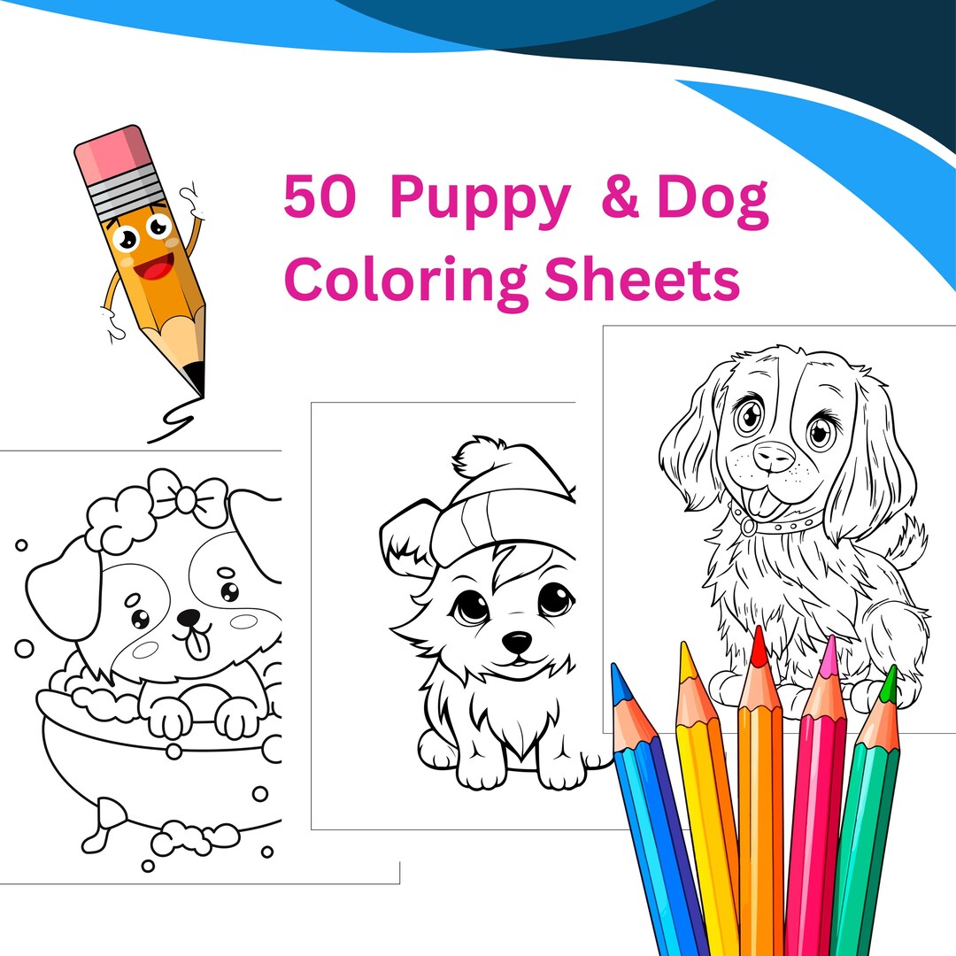 Dog and Puppy Coloring Sheet, Colorbook, Coloringbooks, Printable ...