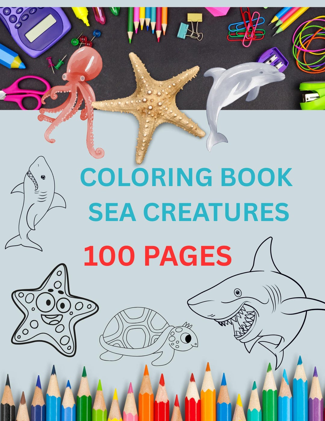 Sea Animals Coloring, Ocean Creatures Coloring, Educational Activity ...