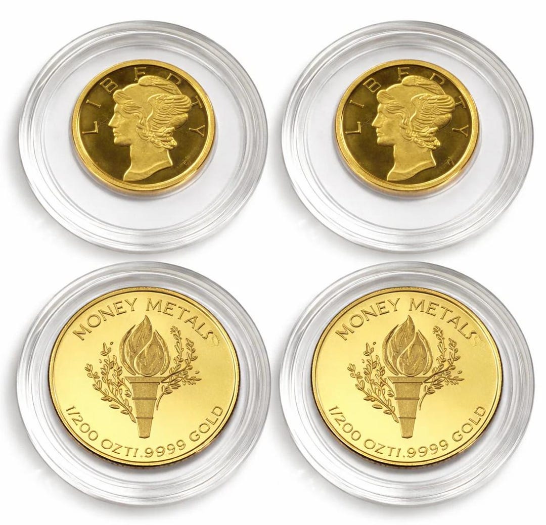Set of 2 | Mercury Gold Dime Rounds | 1/200 Oz .9999 Pure Gold - Etsy