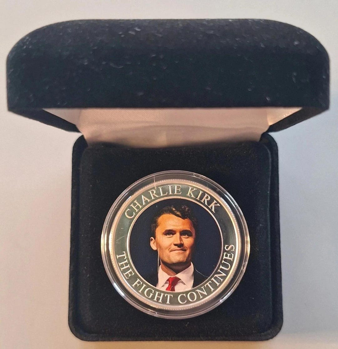 1 Oz .999 Silver Charlie Kirk Memorial Coin W/ Certificate & Display ...