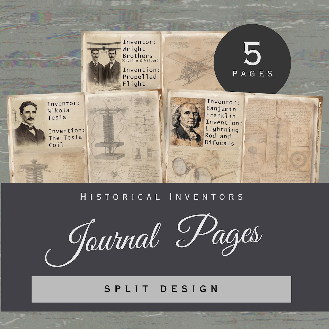 Vintage History Journal Pages, Inventors & Innovations Printables ...