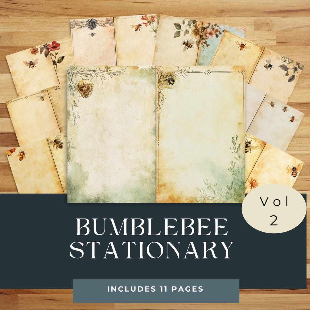 Bumblebee Stationary Collection, Blue Unlined Printable Writing Paper ...