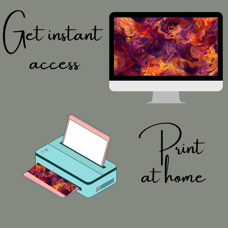 Color of Fire Digital Paper – Orange and Purple Swirl Backgrounds ...