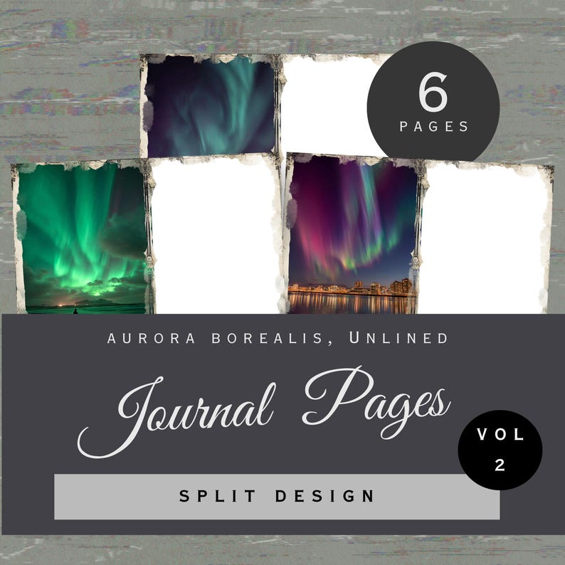 Aurora Borealis Junk Journal Pages – Printable Northern Lights Paper ...