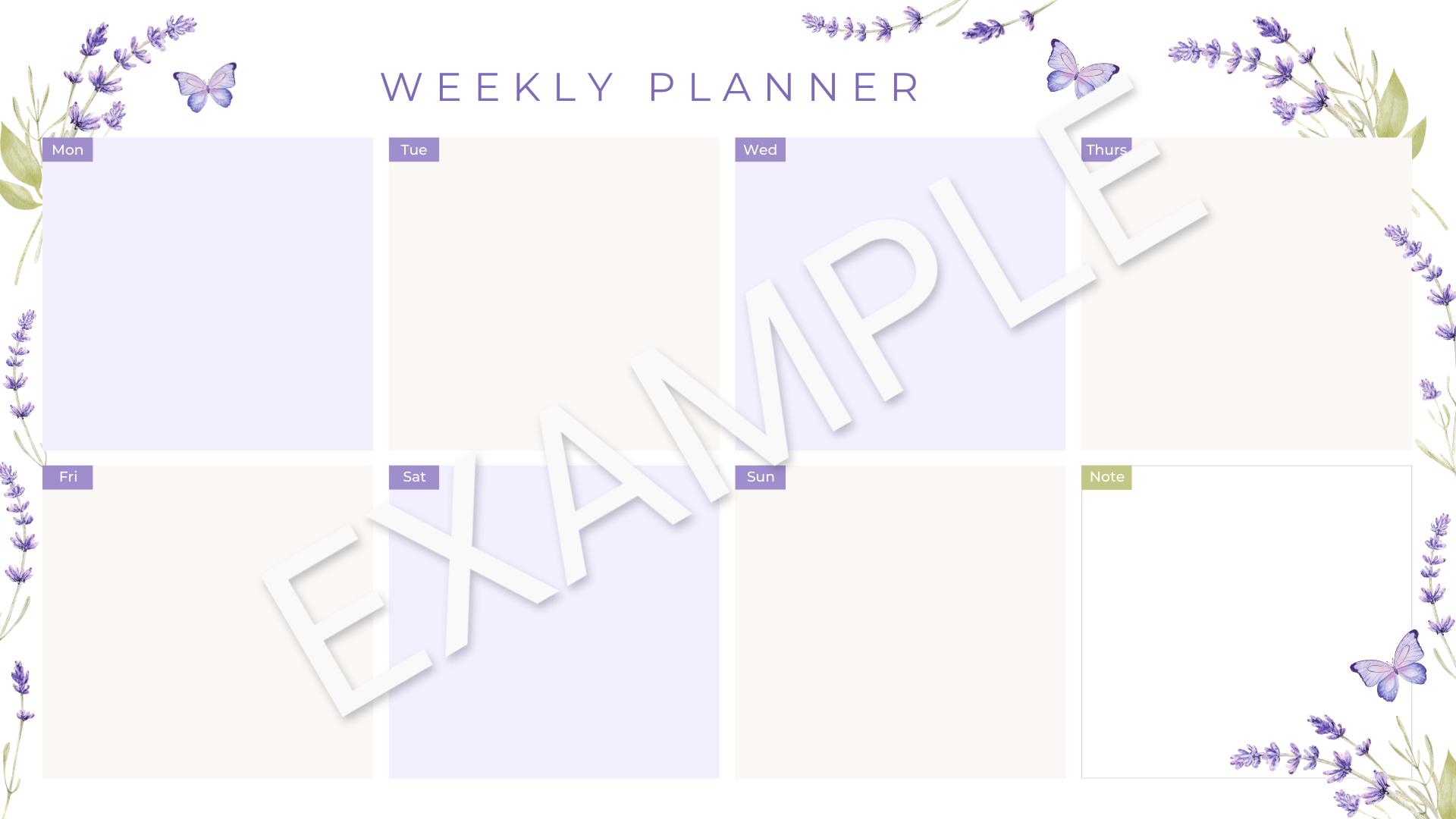 2025 Lavender Calendar Planner Tints of Purple and Soft Flowers With ...