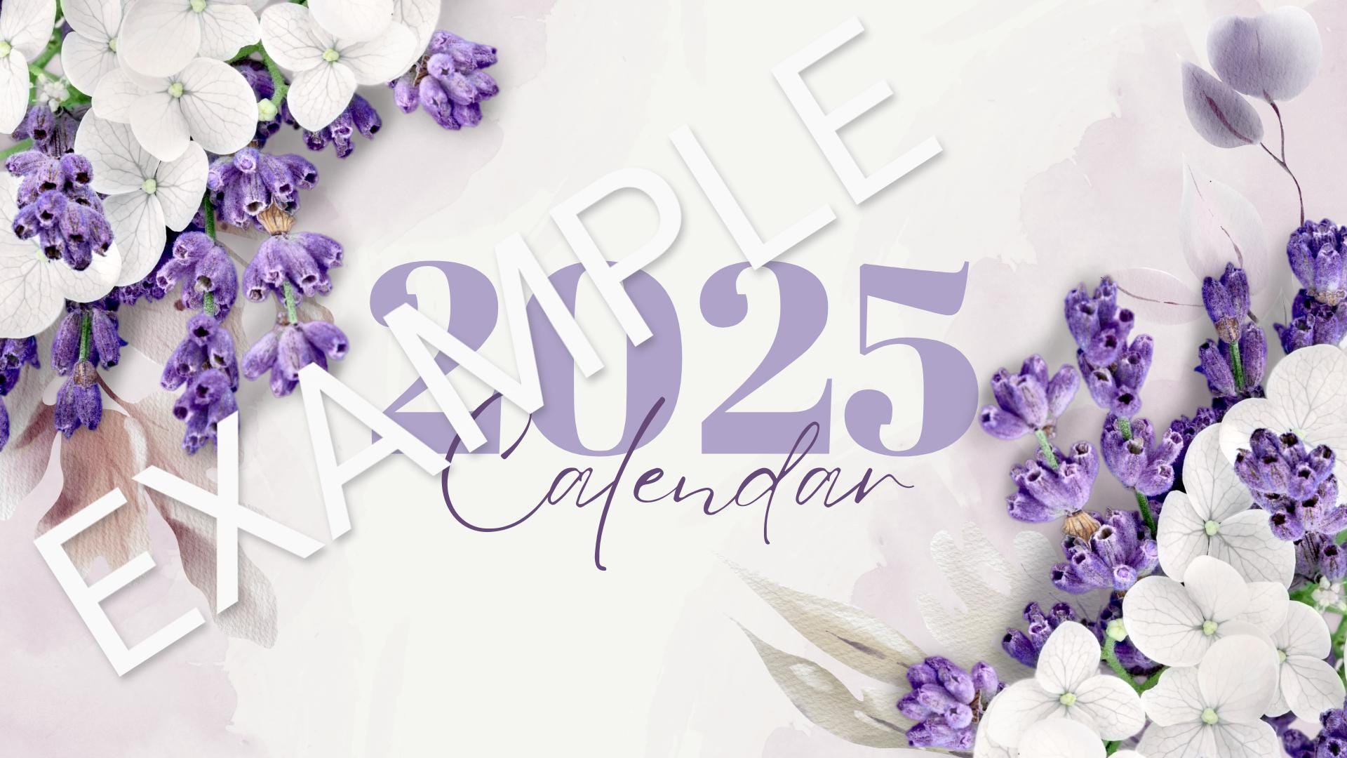 2025 Lavender Calendar Planner Tints of Purple and Soft Flowers With ...