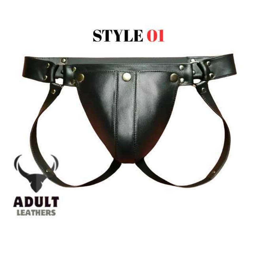 Men’s Genuine Leather Codpiece Jockstrap – Fetish Thong Underwear With Removable Codpiece – BDSM ...