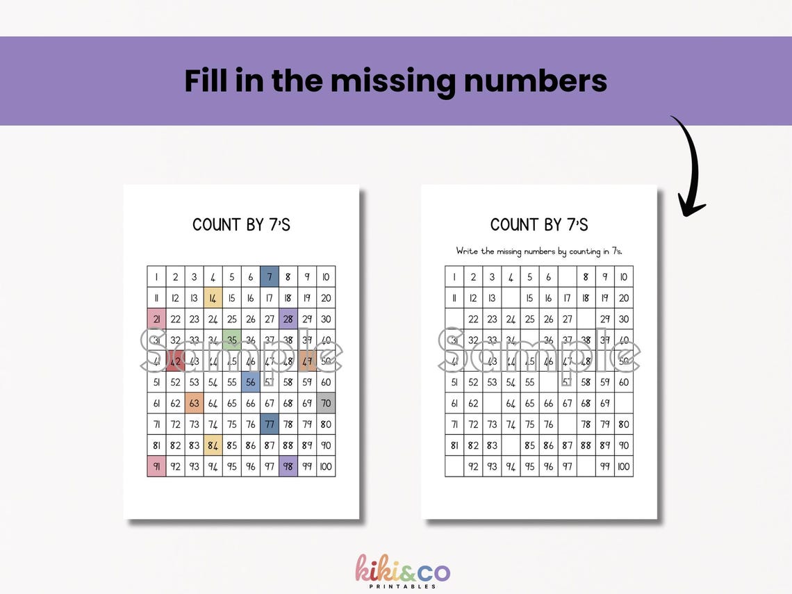 Skip Counting Numbers Worksheets, Maths Printable, Counting by 2s 3s 4s ...
