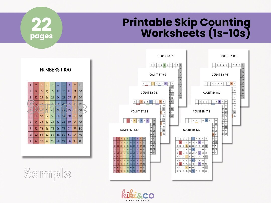 Skip Counting Numbers Worksheets, Maths Printable, Counting by 2s 3s 4s ...