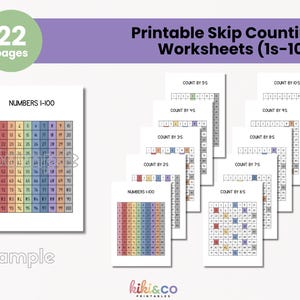 Skip Counting Numbers Worksheets, Maths Printable, Counting by 2s 3s 4s ...