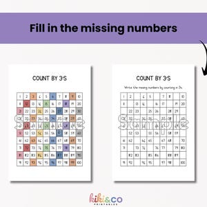 Skip Counting Numbers Worksheets, Maths Printable, Counting by 2s 3s 4s ...