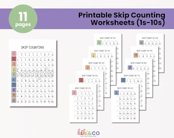 Skip Counting Numbers Worksheets, Maths Printable, Counting by 2s 3s 4s ...