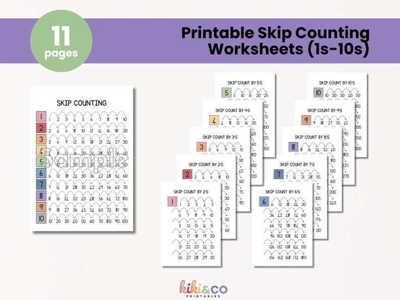 Skip Counting Numbers Worksheets, Maths Printable, Counting by 2s 3s 4s ...