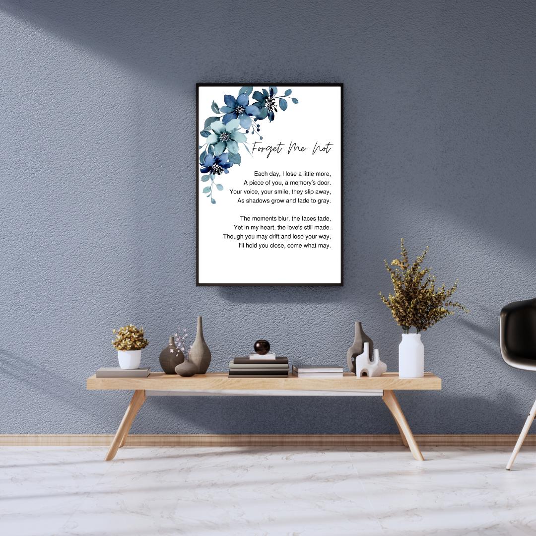 Dementia Awareness Poster With Forget Me Not Poem A3 & A4 Digital ...