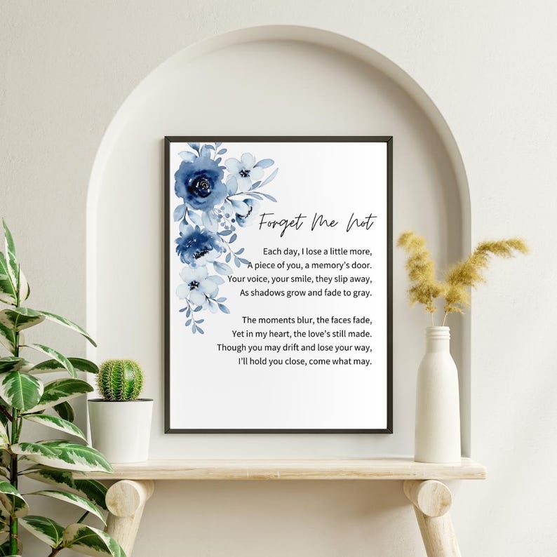 Dementia Awareness Poster With Forget Me Not Poem A3 & A4 Digital ...