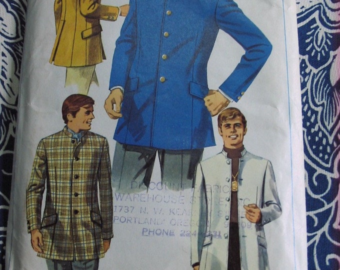 Pattern - Vintage - Mens Nehru Jacket - Simplicity 7926 - Size Small 36 ...
