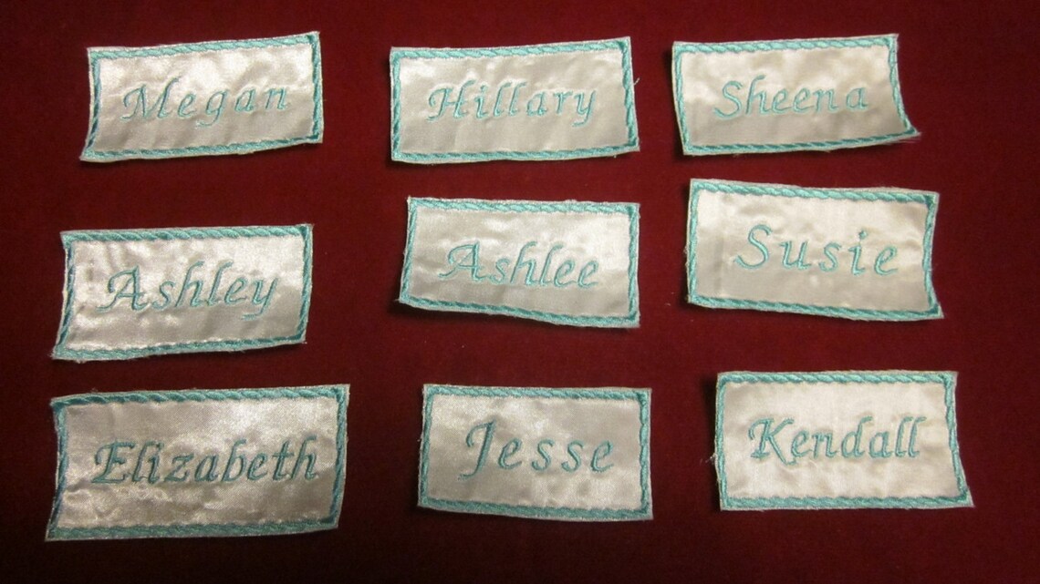 Bridesmaid Labels for Dress or Purse - a Custom Embroidered Label With ...