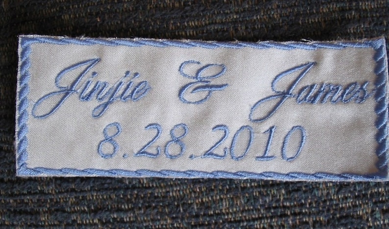 Something Blue Bride Wedding Label Custom Embroidered With - Etsy