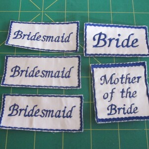 Bridesmaid Labels for Dress or Purse - a Custom Embroidered Label With ...
